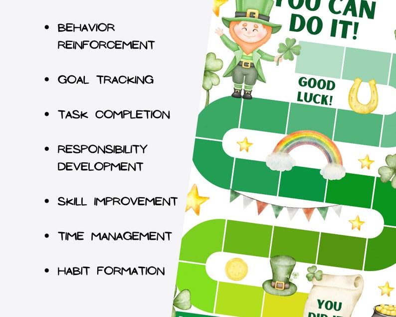 Leprechaun Reward Chart: St. Patrick's Day Kids Behavior (PDF) - Etsy