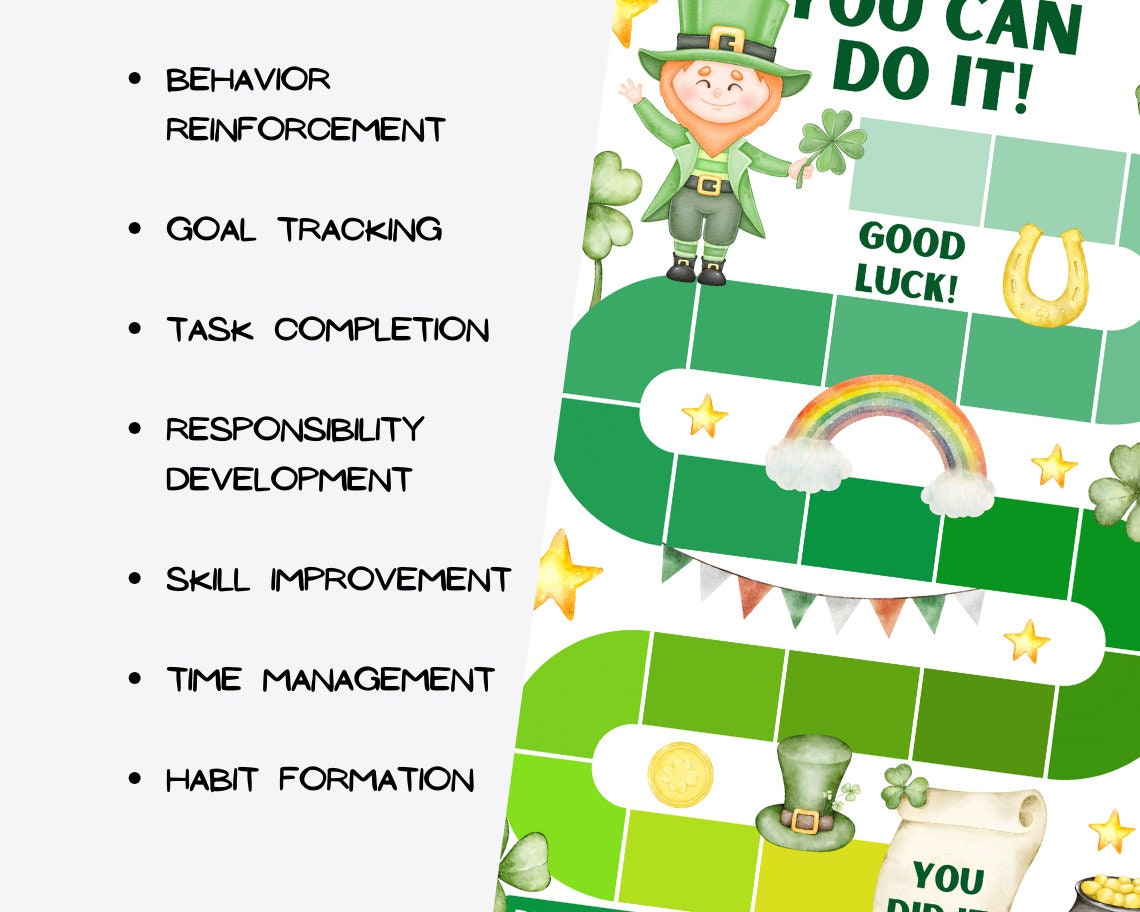 Leprechaun Reward Chart, St. Patrick's Day Reward Chart Kids, Kids ...