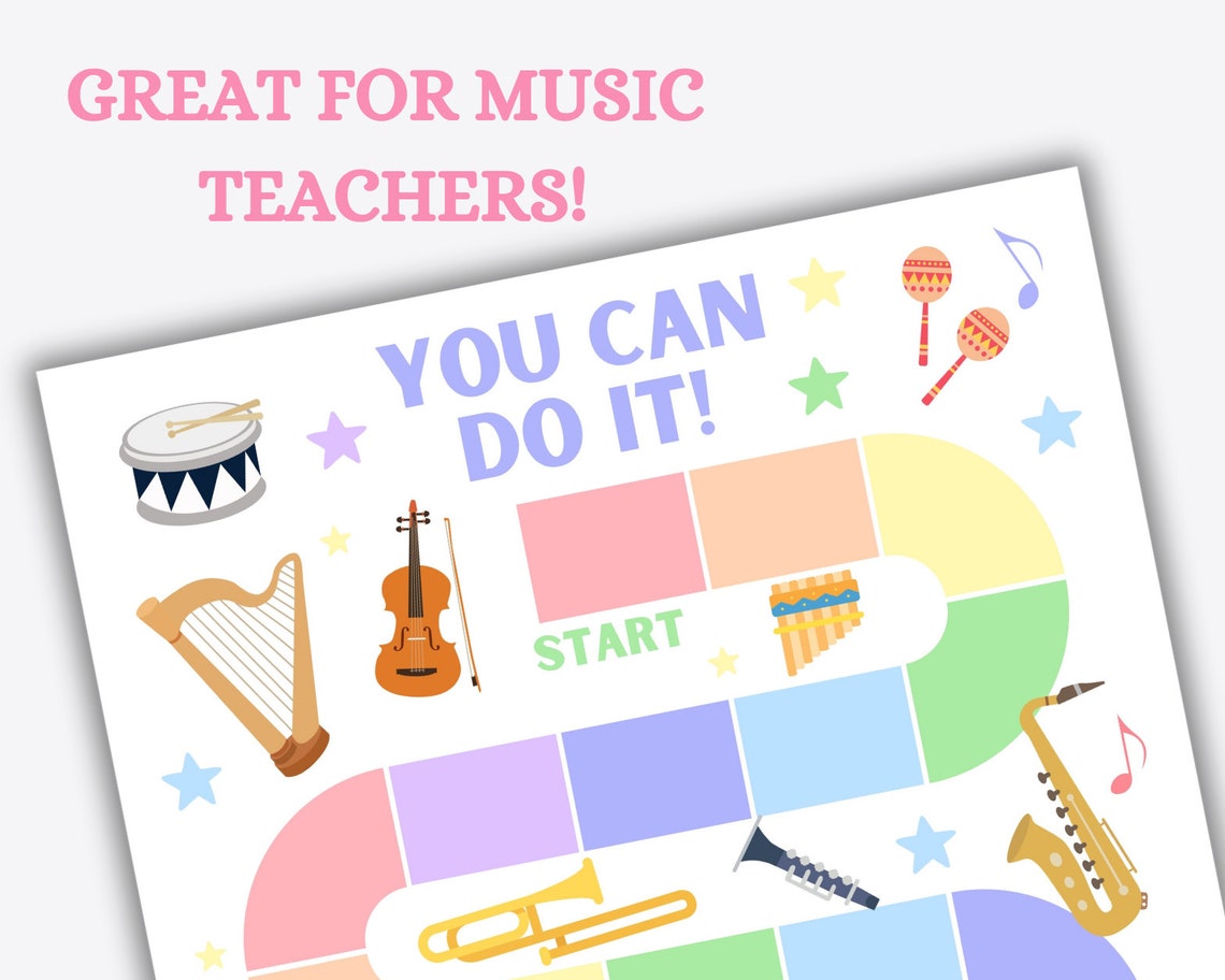 Printable Music Practice Chart, Rainbow Music Practice Chart, Kids ...