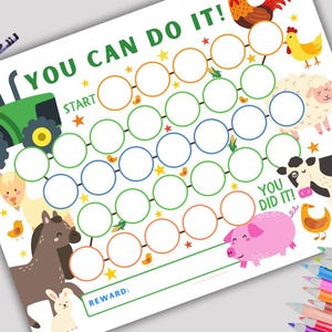 Farm Animal Reward Chart: Kids Printable Behavior Tracker (PDF) - Etsy