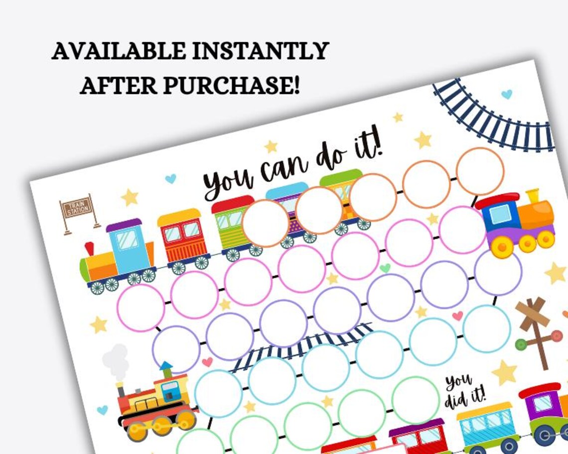 Train Reward Chart, Train Sticker Chart, Reward Chart Kids, Behavior ...