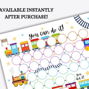 Train Reward Chart, Train Sticker Chart, Reward Chart Kids, Behavior ...