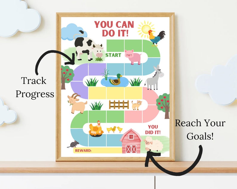 Farm Animal Reward Chart: Kids Behavior, Potty Training (PDF, PNG, JPG ...