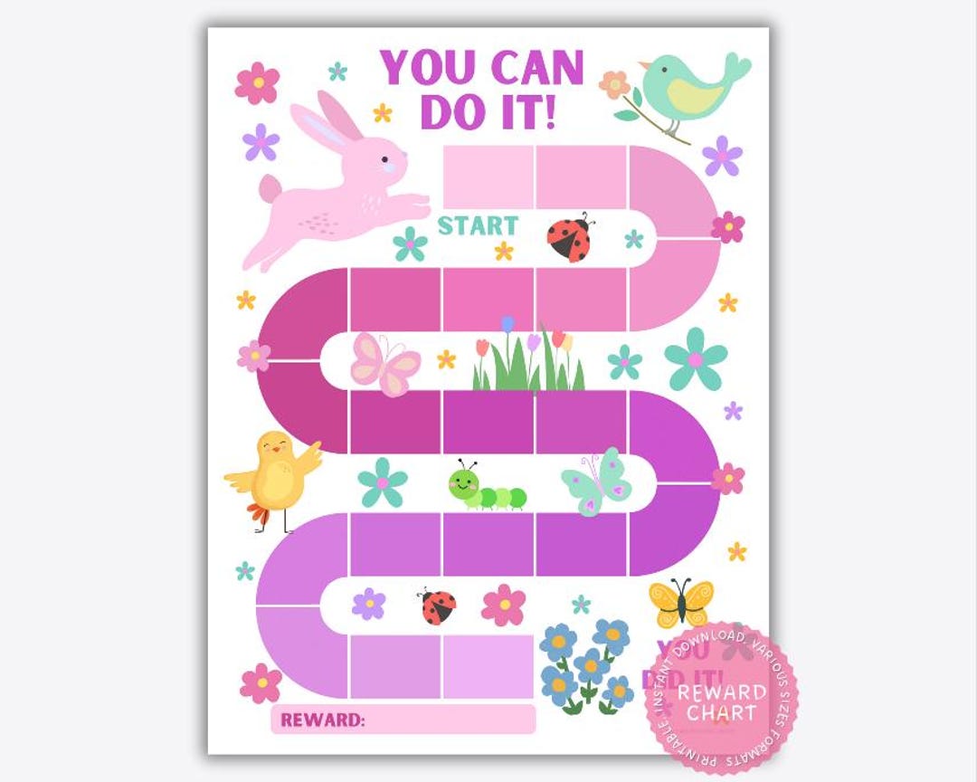 Bunny Reward Chart for Kids: Spring Easter Potty Training (PDF, PNG ...