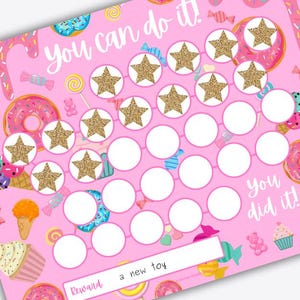 Candy Reward Chart, Girls Reward Chart, Toddler Chore Chart, Potty ...