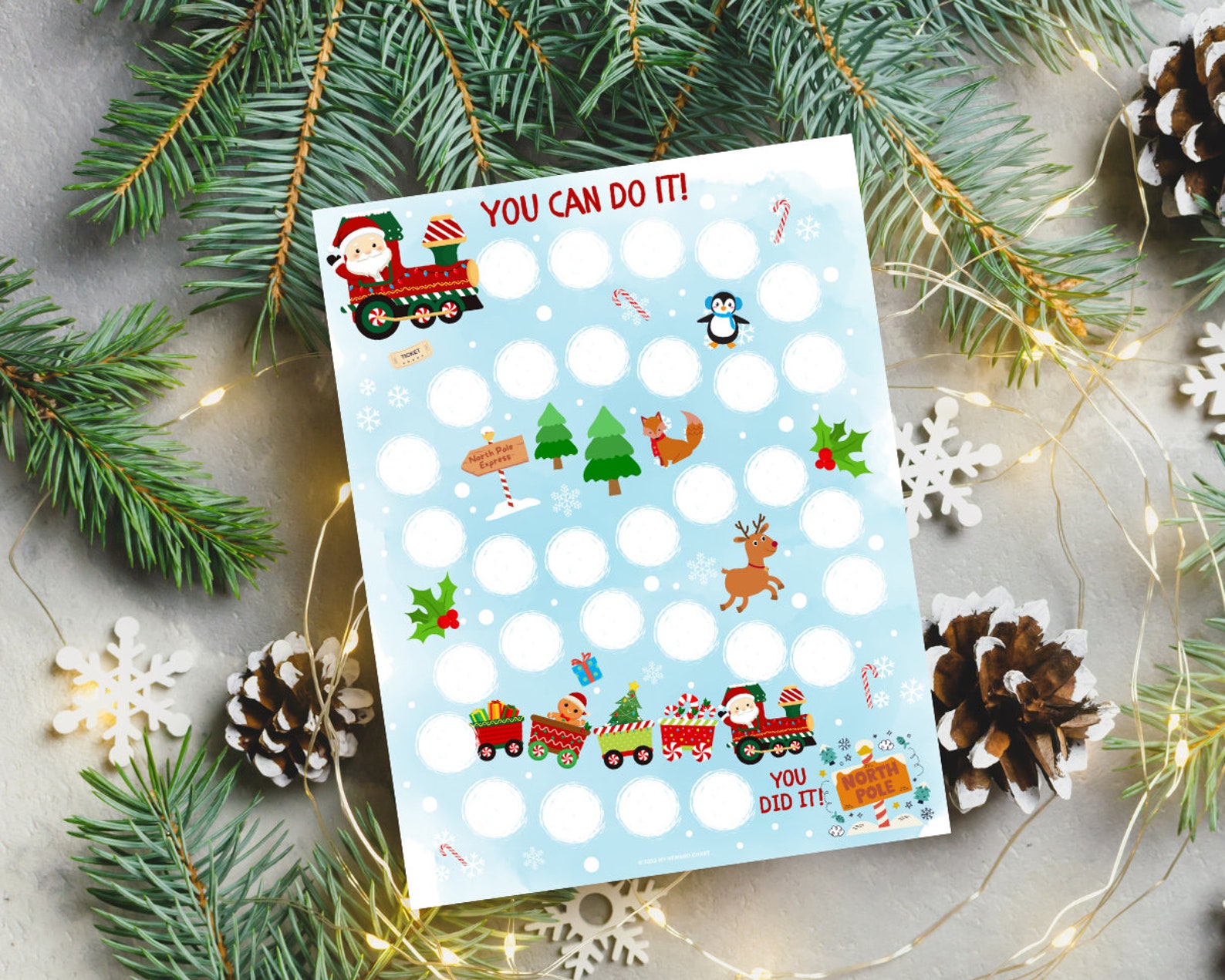 Christmas Train Reward Chart: Potty Training, Behavior (PDF) - Etsy