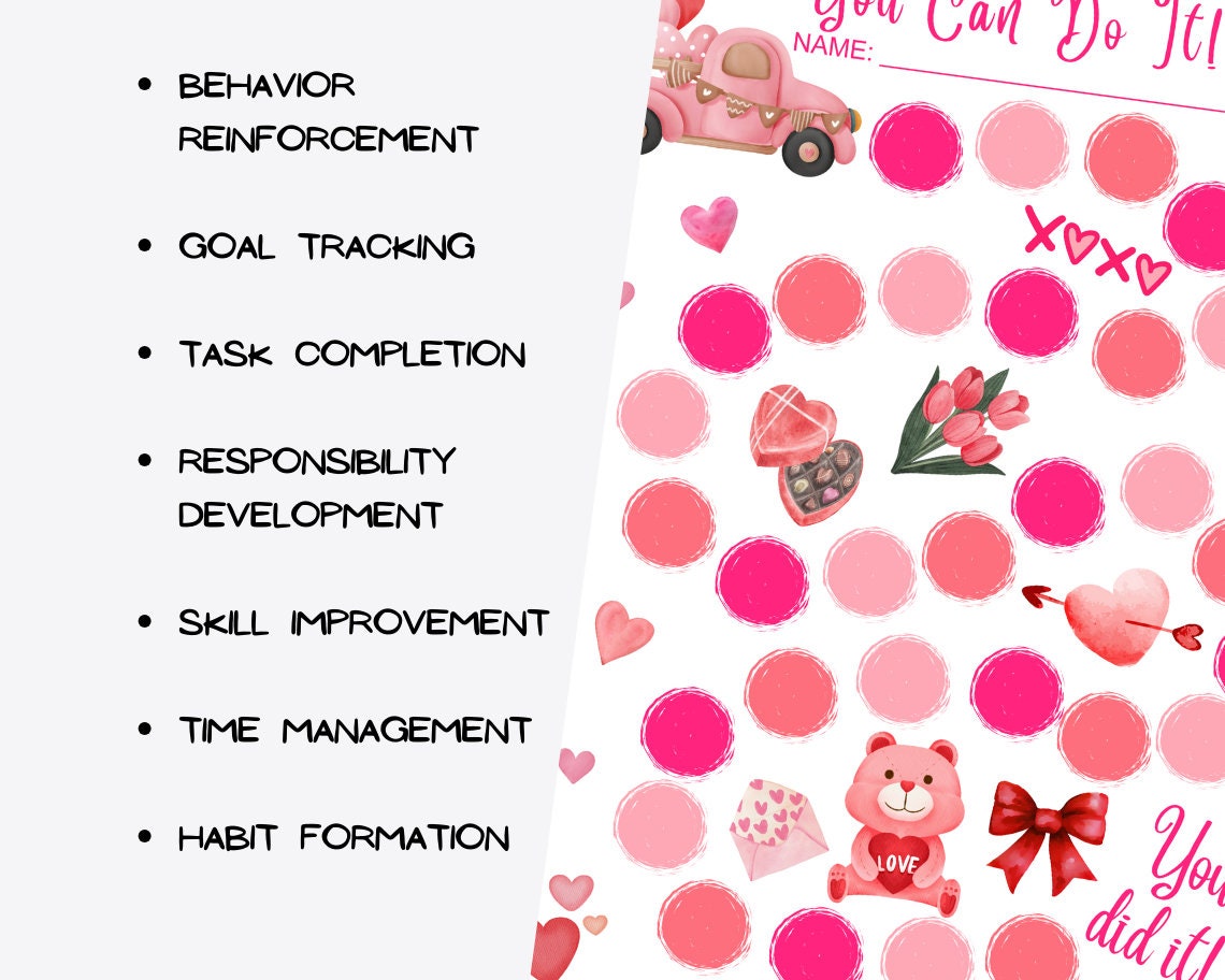 Valentine Reward Chart Printable Heart Reward Chart Reward - Etsy
