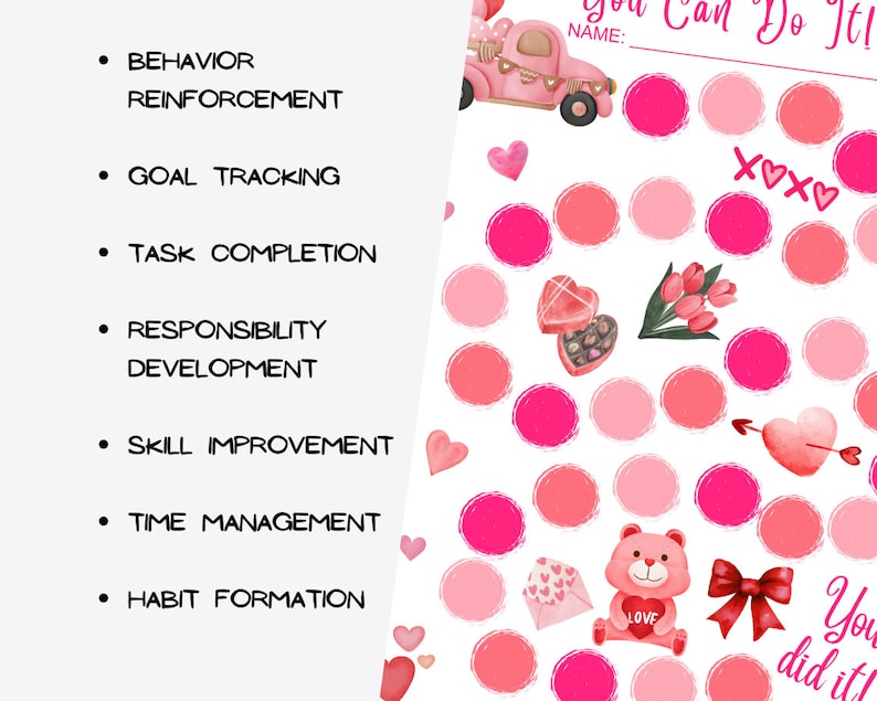Valentine Reward Chart Printable Heart Reward Chart Reward - Etsy