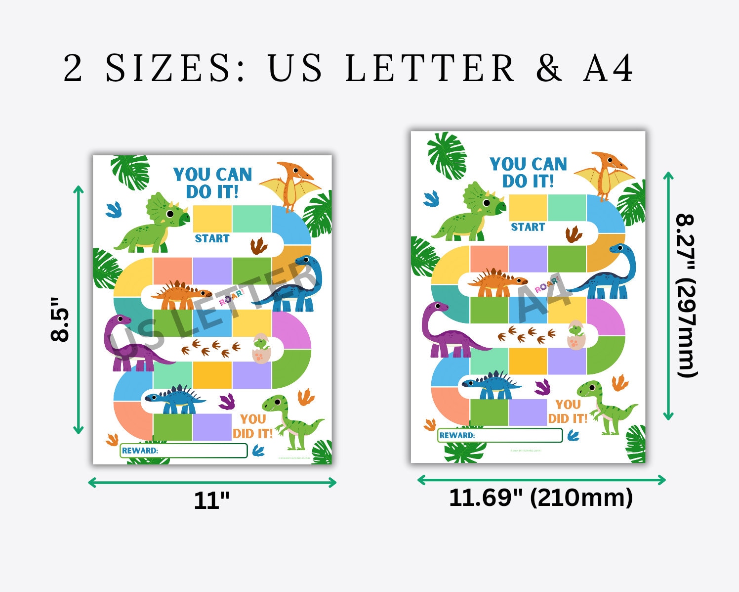 Children's Behavior Chart Dinosaur Potty Training Chart Twin Pack ...