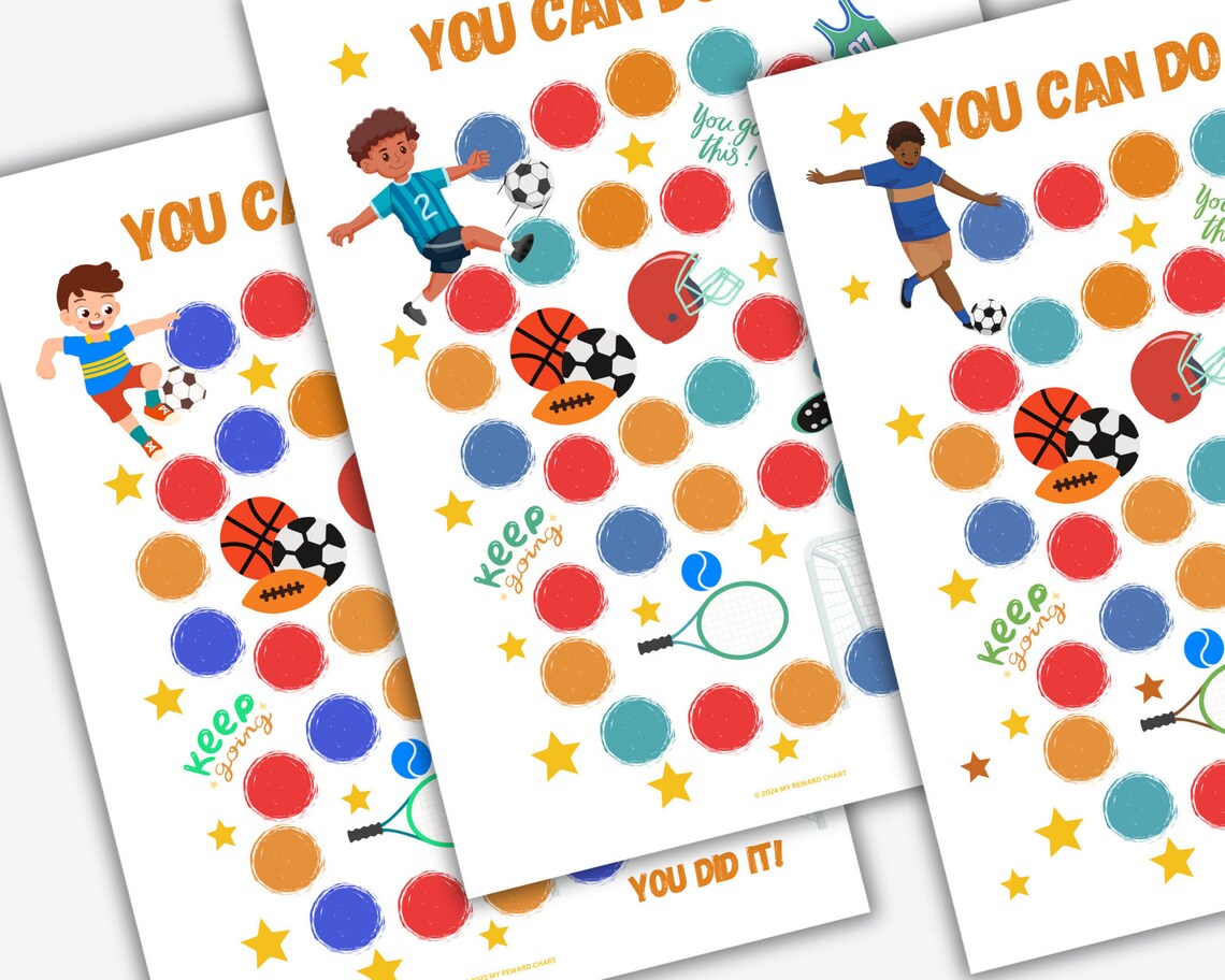 Printable Sports Reward Chart for Kids, Soccer Reward Chart, Soccer ...