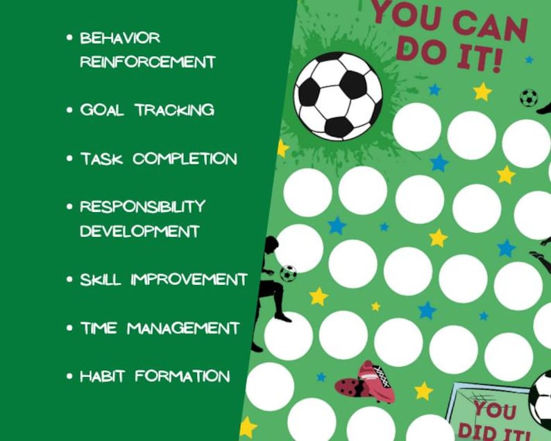 Soccer Reward Chart, Soccer Sticker Chart, Sports Reward Chart ...