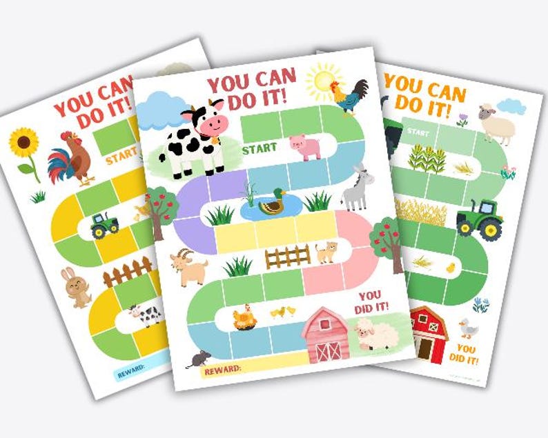 Barnyard Reward Chart, Kids Sticker Chart, Toddler Behavior Chart ...