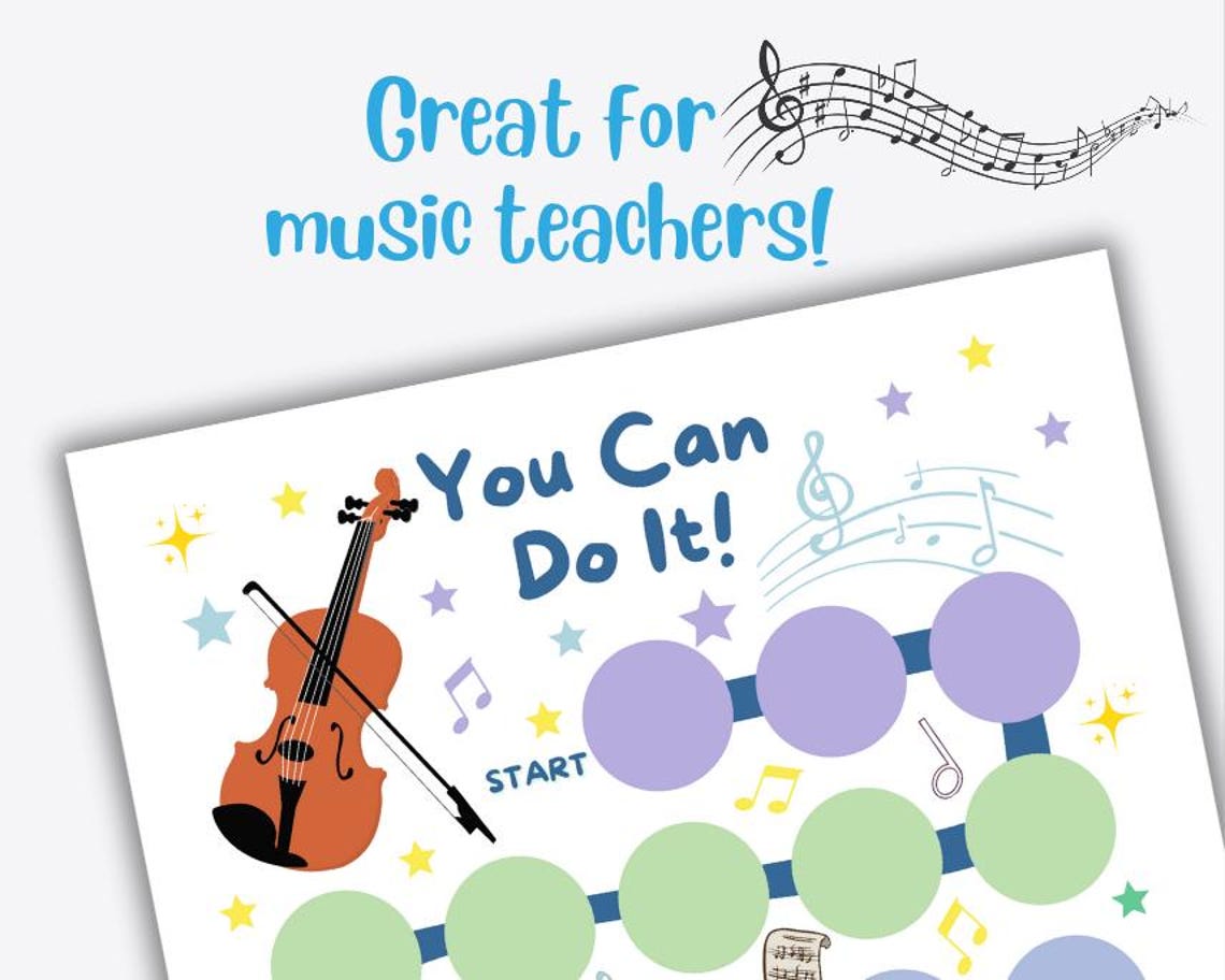 Printable Violin Reward Chart, Music Reward Chart, Violin Practice ...