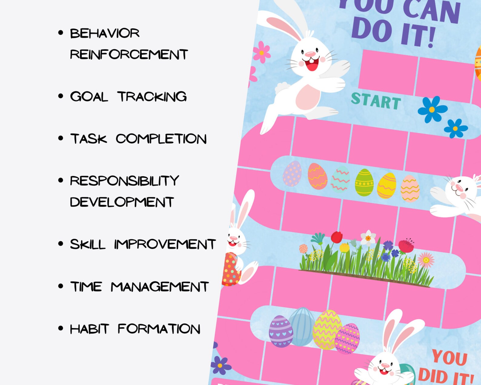 Easter Bunny Reward Chart: Kids Goal & Habit Tracker (PDF) - Etsy