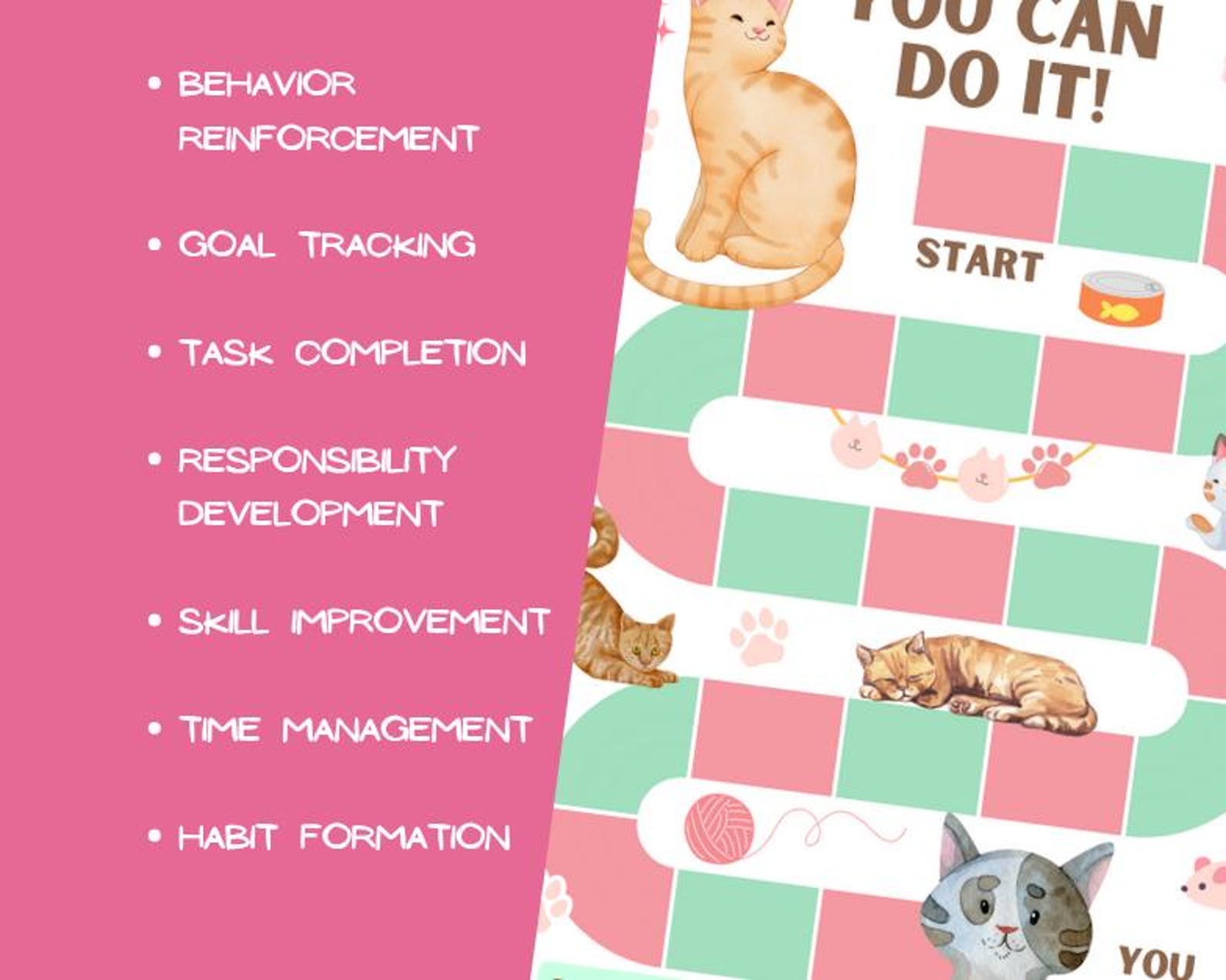 Cat Reward Chart: Potty Training, Behavior Tracker (PDF, PNG, JPG) - Etsy