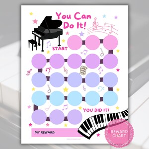 Printable Piano Practice Reward Chart for Kids (digital Download) - Etsy