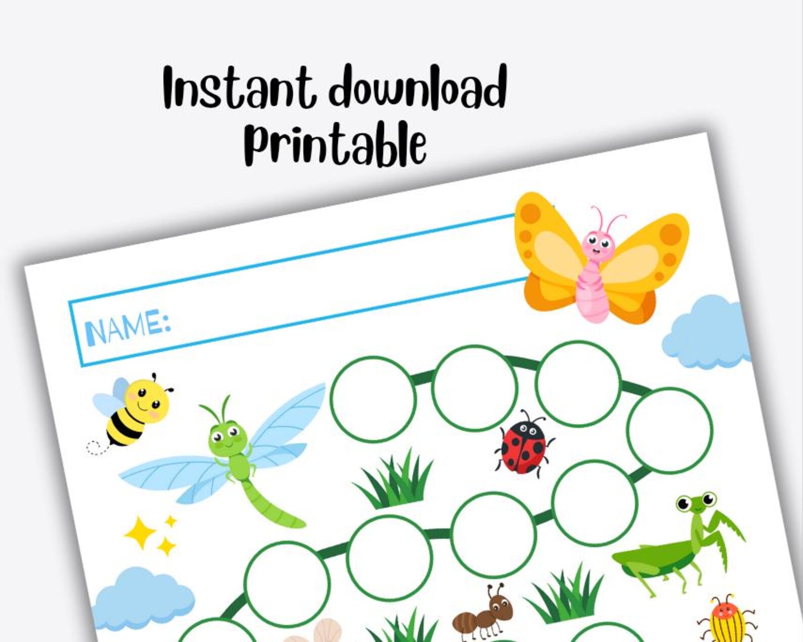 Bug Reward Chart: Kids Potty Training, Homeschool Activity (printable ...