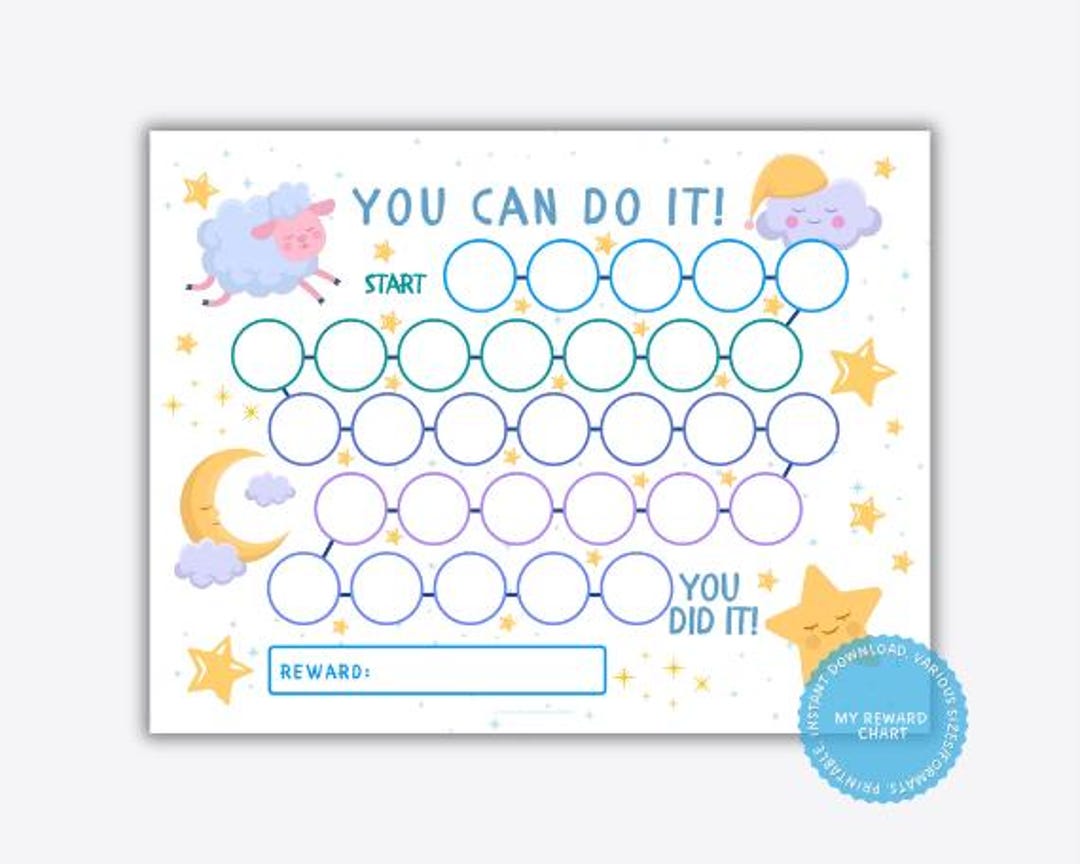 Bedtime Reward Chart Sheep Printable Toddler Night Routine Chart Kids ...