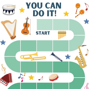 Musical Instrument Reward Chart – Piano & Violin Sticker Chart, Music ...