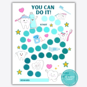 Reward Chart, Brush Your Teeth Reward Chart, Kids Reward Chart, Teeth ...