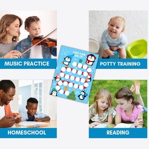 Christmas Penguin Reward Chart Printable, Christmas Sticker Chart ...