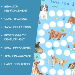 Dog Reward Chart Printable, Kids Sticker Chart, Potty Training Chart ...