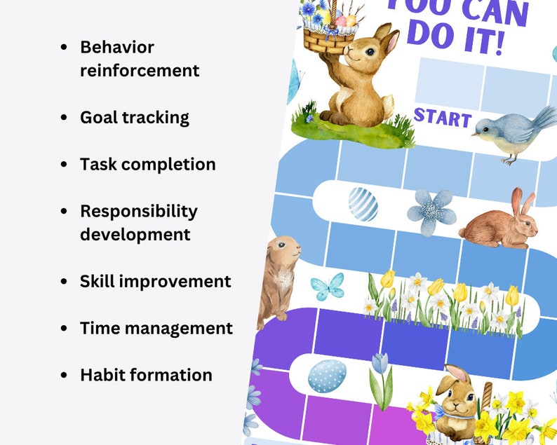 Bunny Easter Reward Chart: Potty Training, Behavior Tracker (PDF) - Etsy