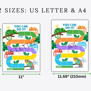 Chameleon Reward Chart Printable, Reptile Sticker Chart, Kid Good ...
