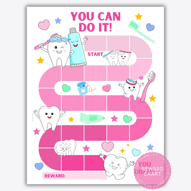 Teeth Brush Sticker Chart - Etsy