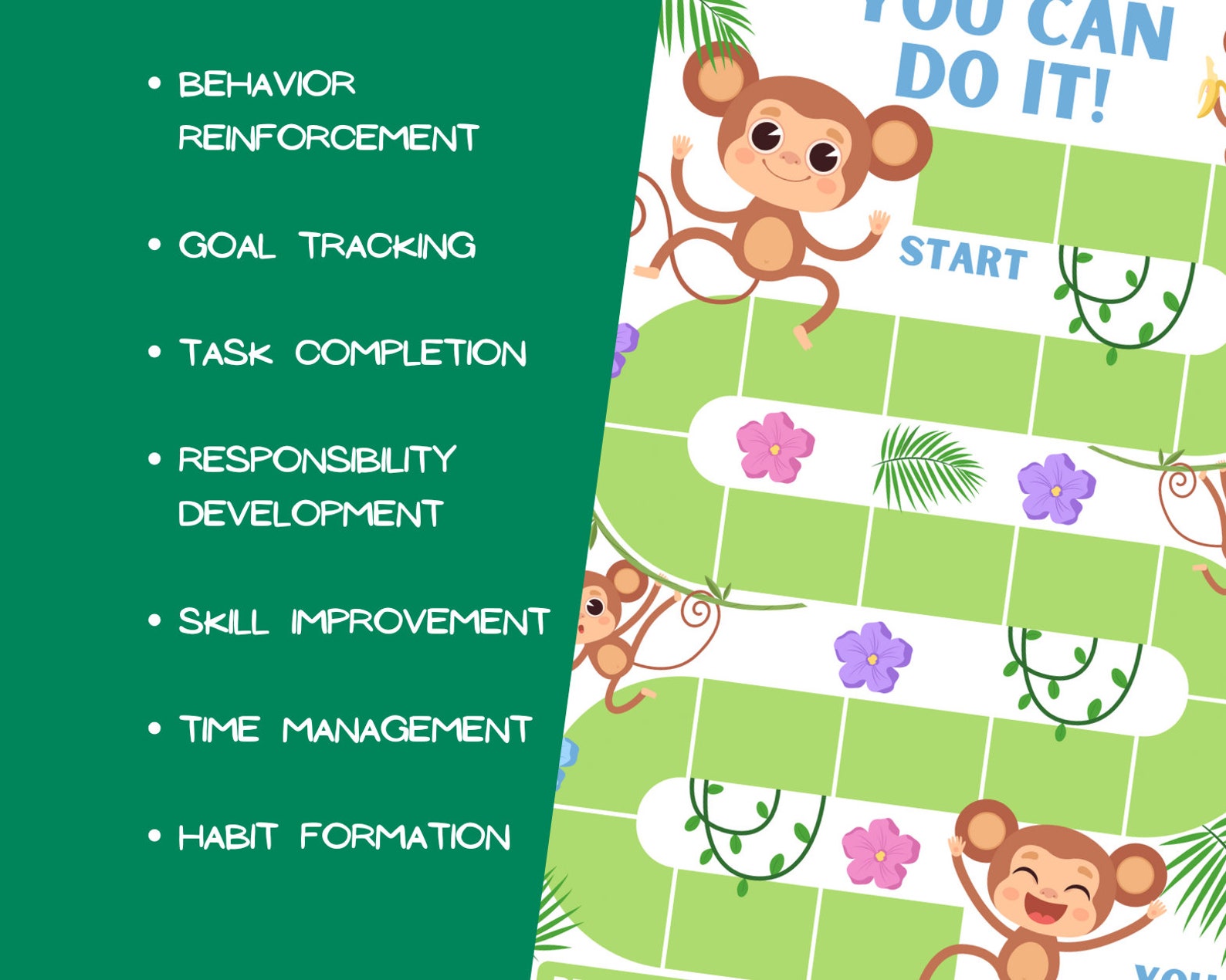 Monkey Reward Chart, Kids Printable Reward Chart, Potty Training Chart ...