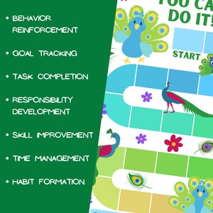 Printable Peacock Reward Chart, Potty Training Chart, Kids Reward Chart ...