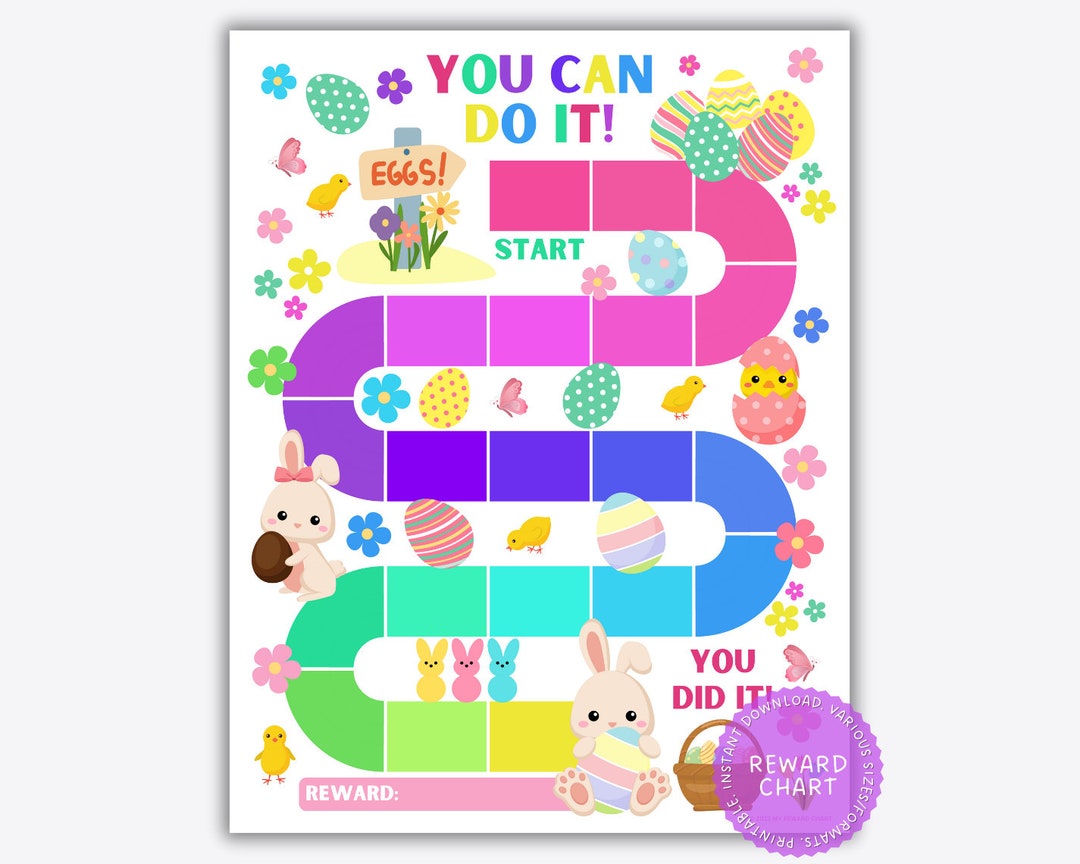Easter Reward Chart, Kids Reward Chart, Easter Games, Bunny Potty ...