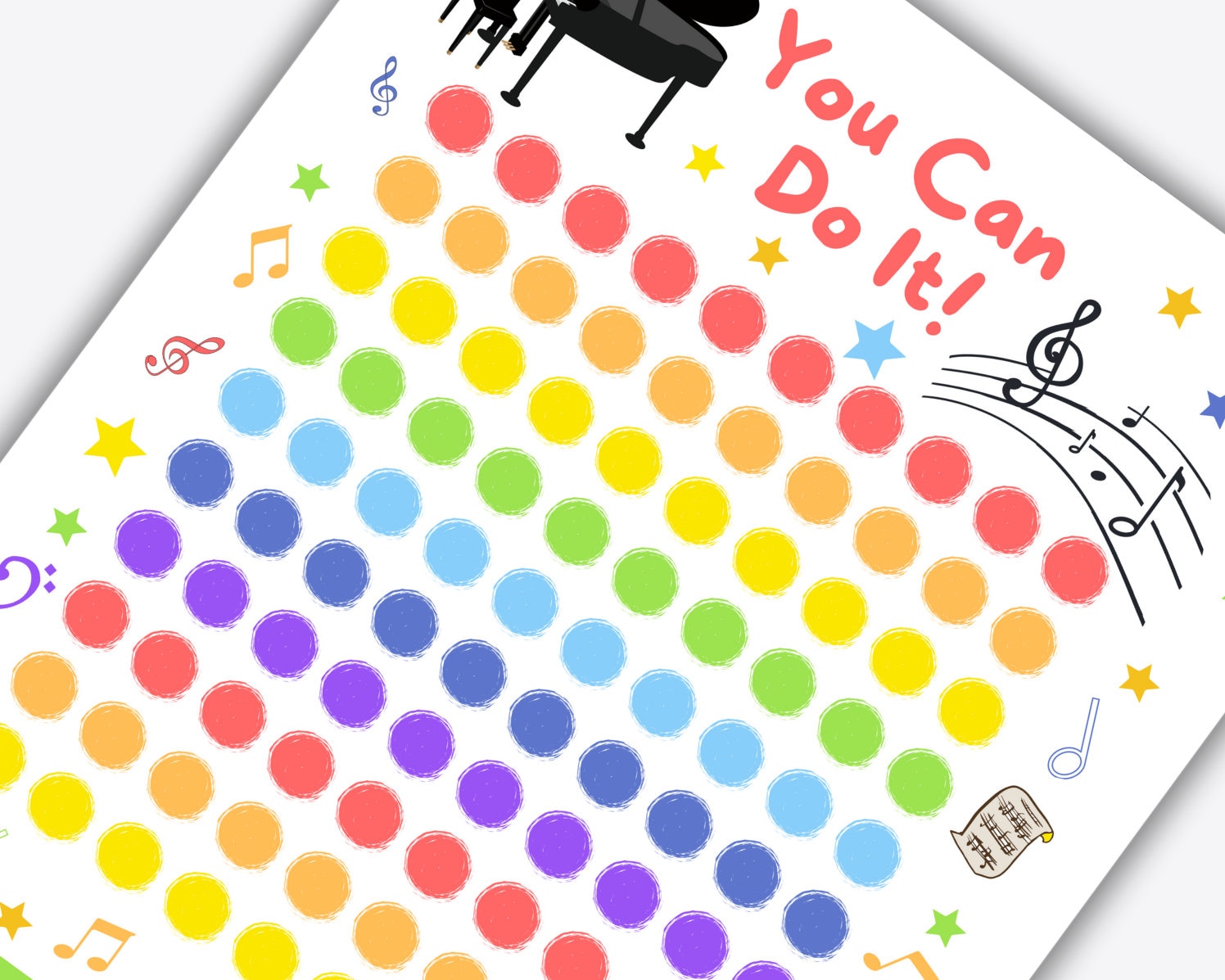 Printable Music Reward Charts, 100-day Practice Chart, Kids Reward ...