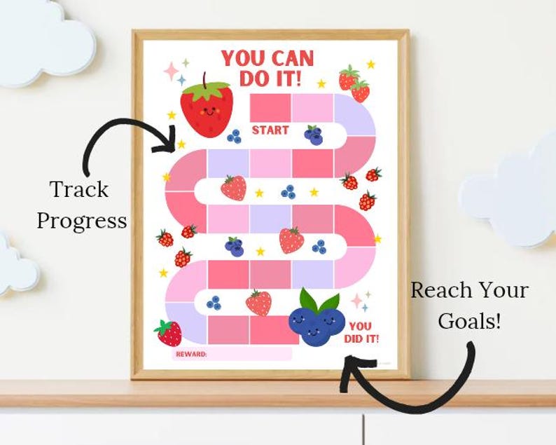 Berry Reward Chart, Strawberry Sticker Chart Kids, Fruit Behavior Chart ...