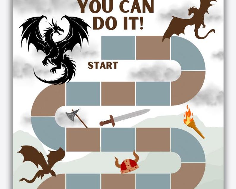 Dragon Reward Chart for Boys: Fantasy Behavior Tracker (printable PDF ...