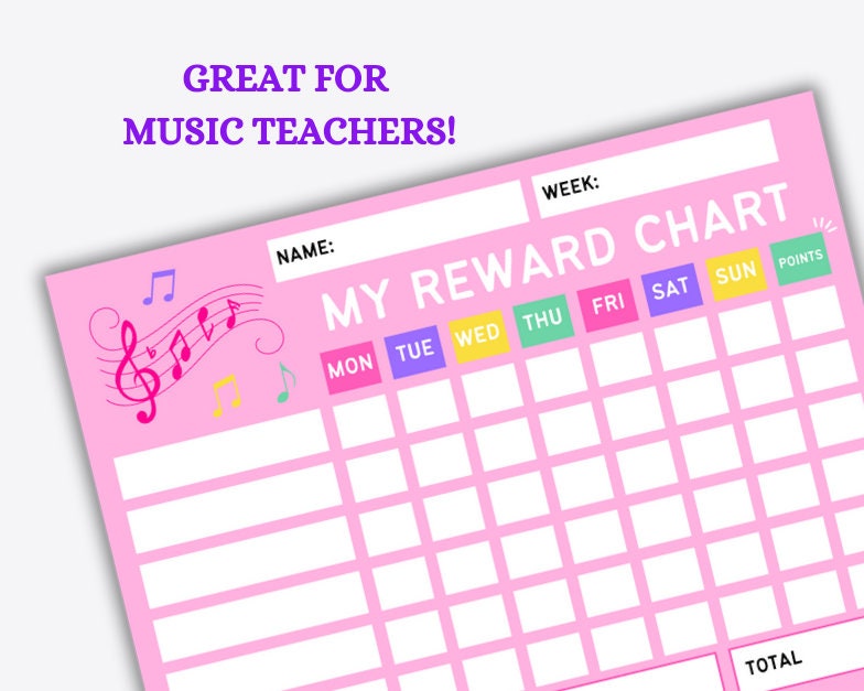 Printable Music Practice Reward Chart for Kids (PDF) - Etsy