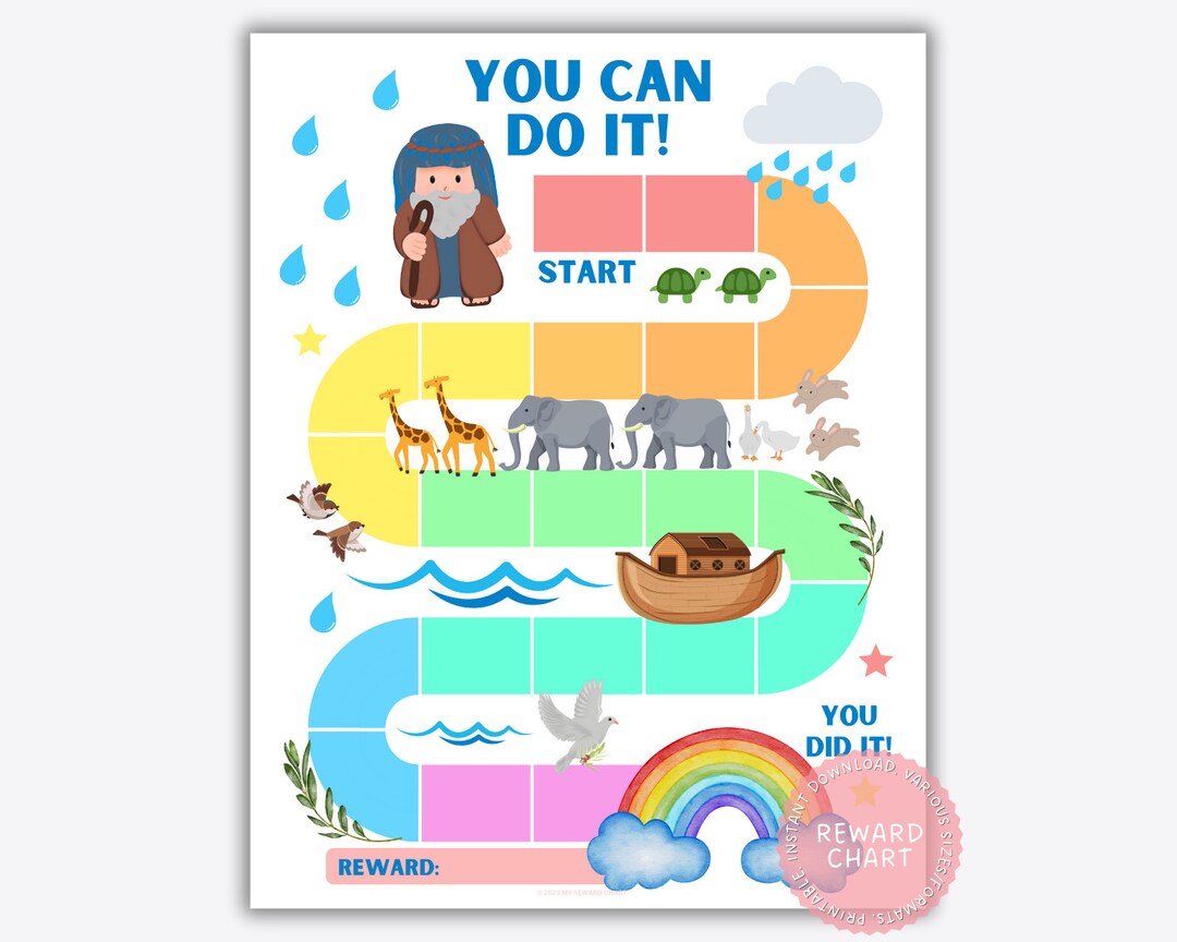 Noah's Ark Reward Chart: Christian Kids Activity (PDF & PNG) - Etsy