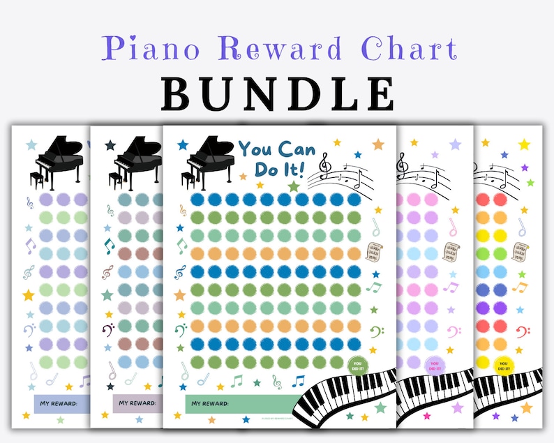 Printable Music Reward Charts, 100-day Practice Chart, Kids Reward ...