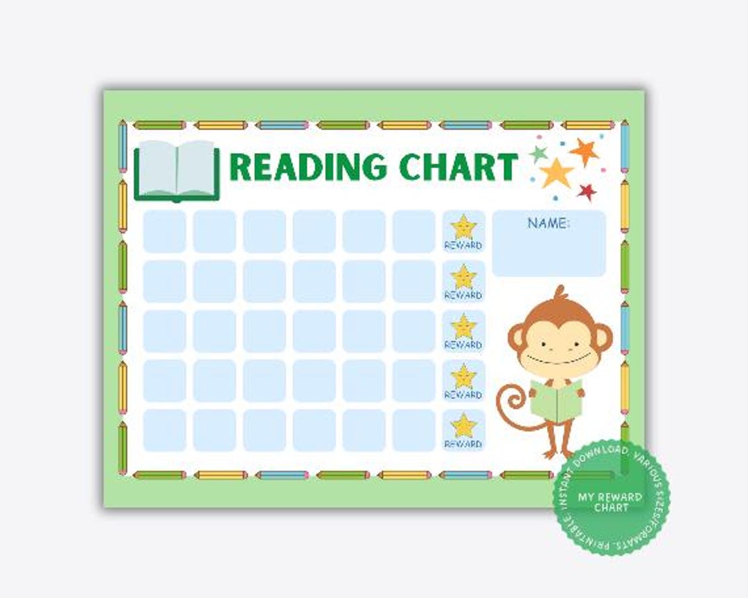 Printable Kids Reading Reward Chart: Homeschool Classroom Book Tracker ...