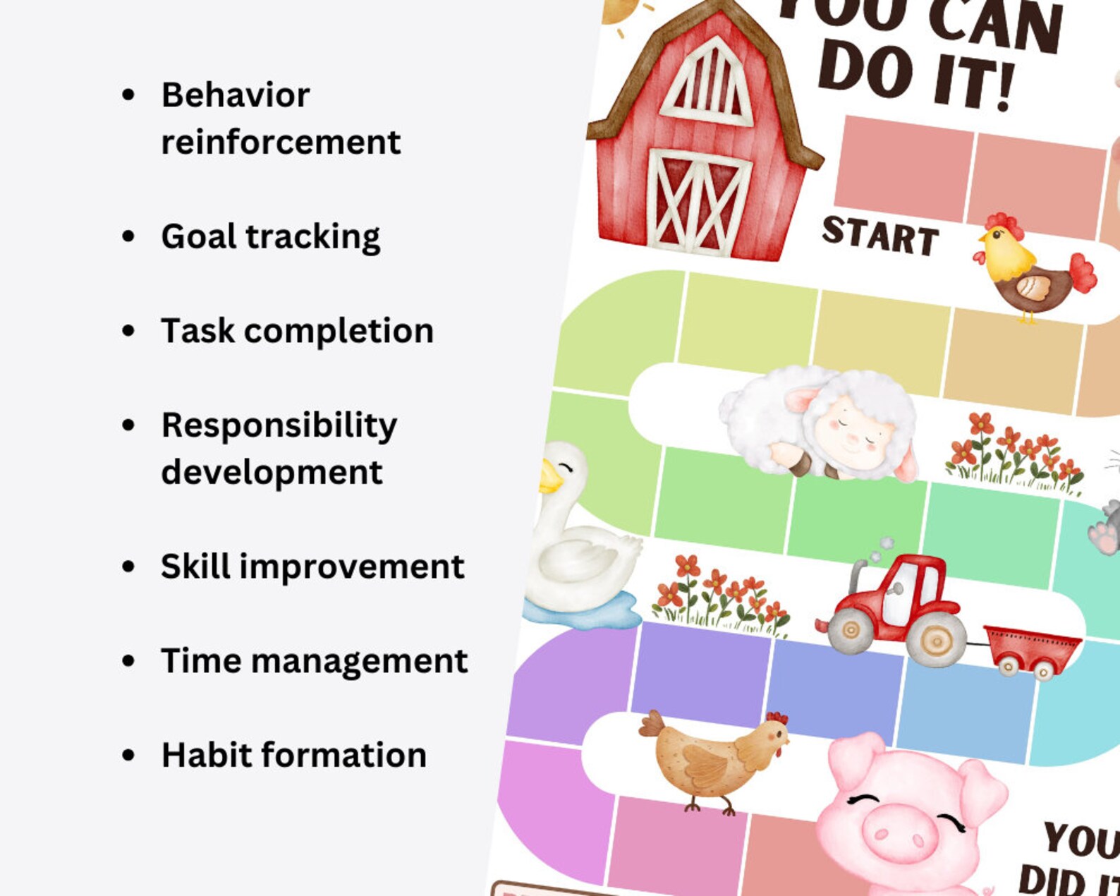 Farm Animal Reward Chart: Potty Training, Goal Tracker (digital ...