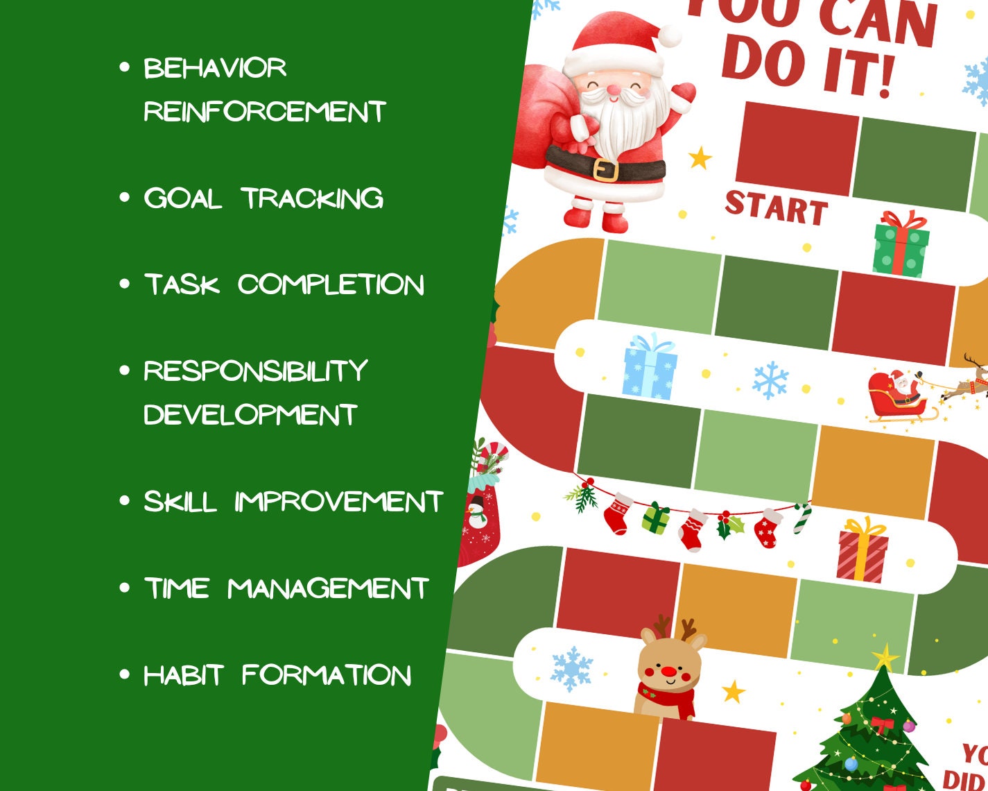 Christmas Reward Chart: Santa Sticker Chart for Kids (printable) - Etsy