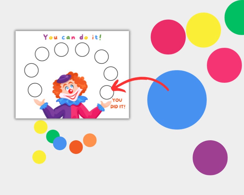 Printable Clown Reward Chart for Kids Printable Clown Potty - Etsy