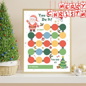 Printable Santa Reward Chart, Reward Chart for Christmas, Holiday ...