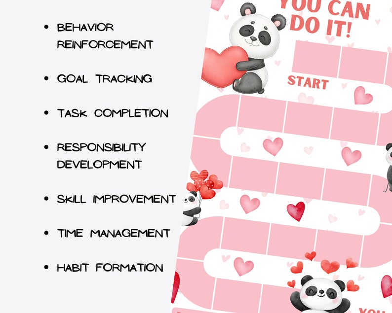 Printable Valentine Reward Chart, Kids Reward Chart, Potty Training ...