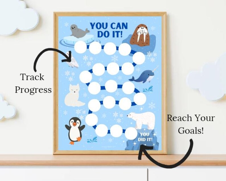 Arctic Animal Reward Chart, Winter Sticker Chart, Toddler Potty ...