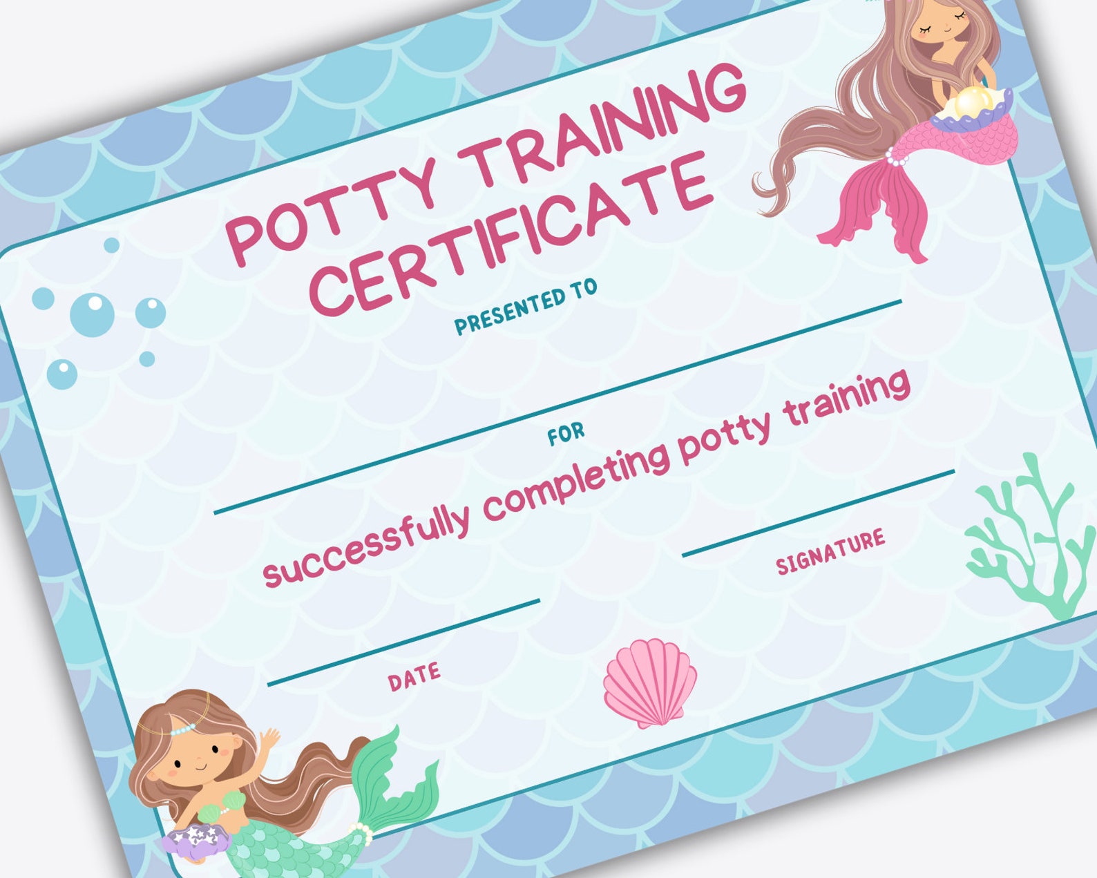 Potty Training Certificate, Toilet Training Diploma, Potty Training ...