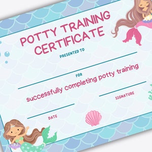 Potty Training Certificate, Toilet Training Diploma, Potty Training ...