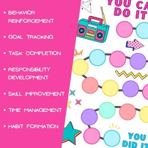 90s Retro Roller Skate Reward Chart Printable, Workout Habit Tracker ...