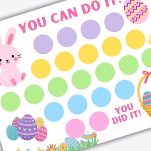 Printable Easter Bunny Reward Chart: Kids Behavior Tracker (PDF, JPG ...