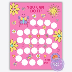 Printable Flower Reward Chart for Girls, Groovy Reward Chart, Flower ...